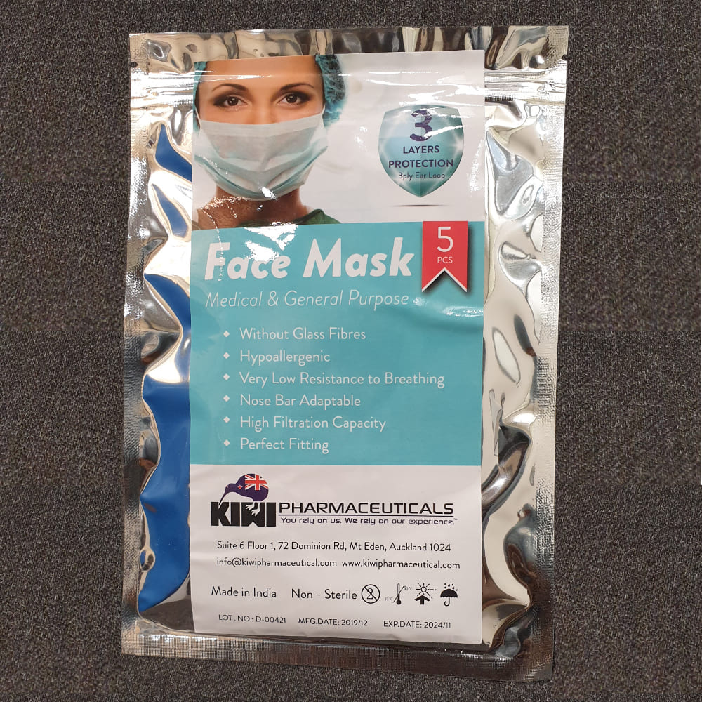 Face Mask (Pack of 5) | Surgical Supplies | Medical Devices NZ